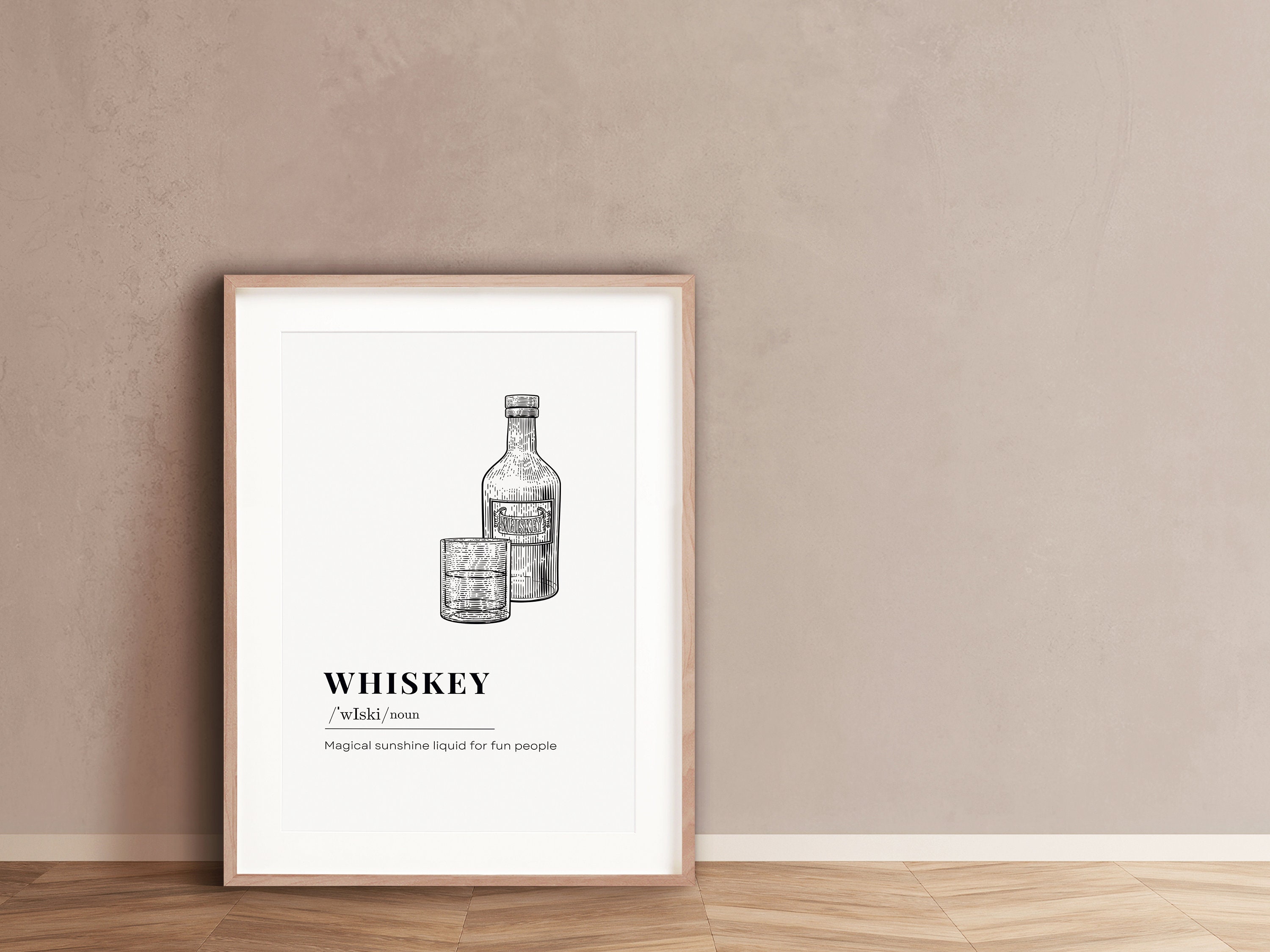 Whiskey Definition Print ,whiskey Line Art, Whiskey Lover Gift ,bar ...