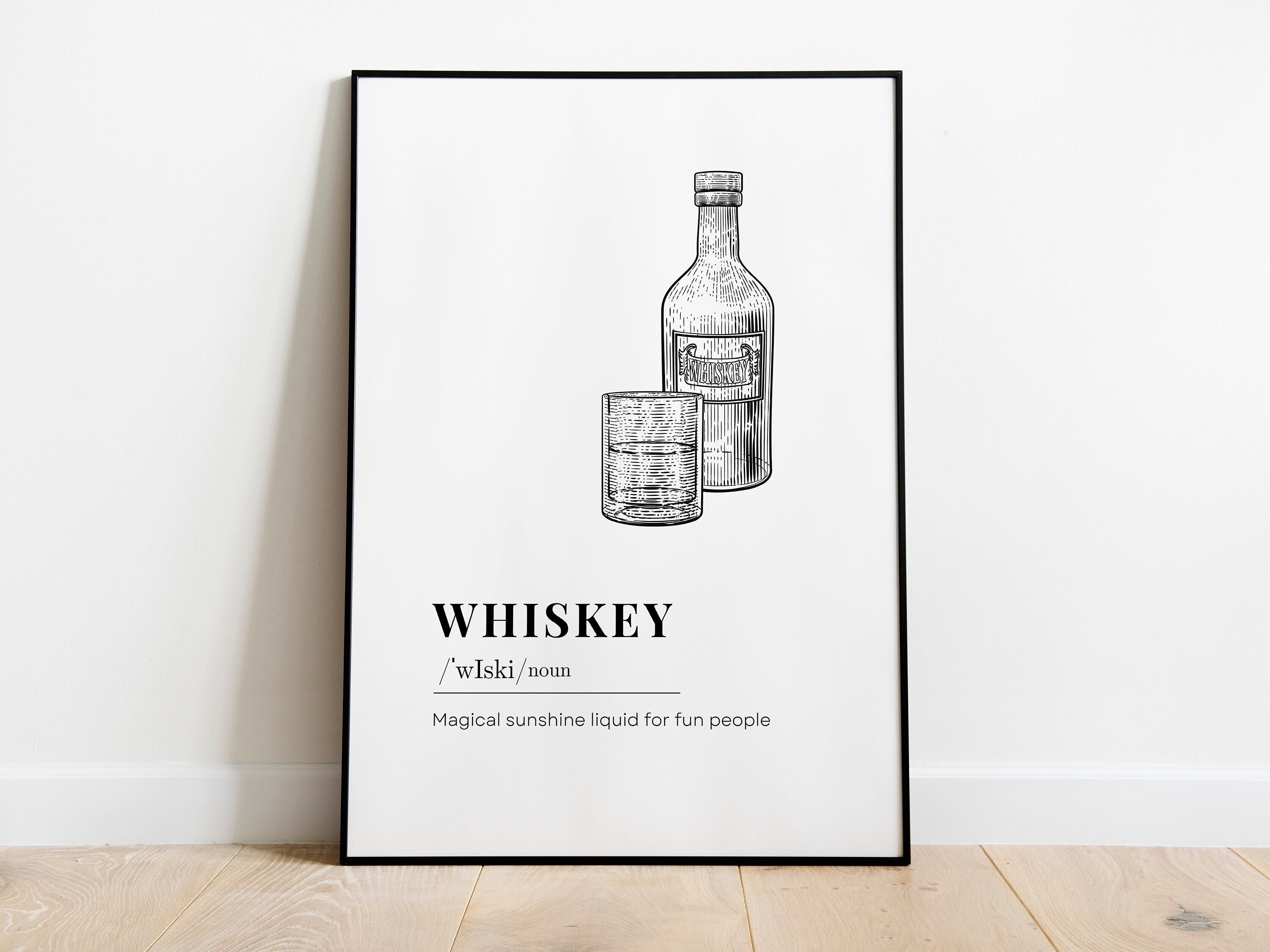 Whiskey Definition Print ,whiskey Line Art, Whiskey Lover Gift ,bar ...