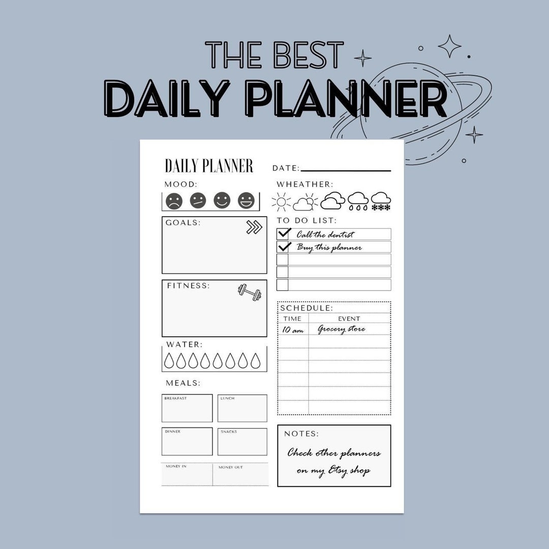 Daily Planner Printable Instant Download / Easy to Use Minimal Style ...