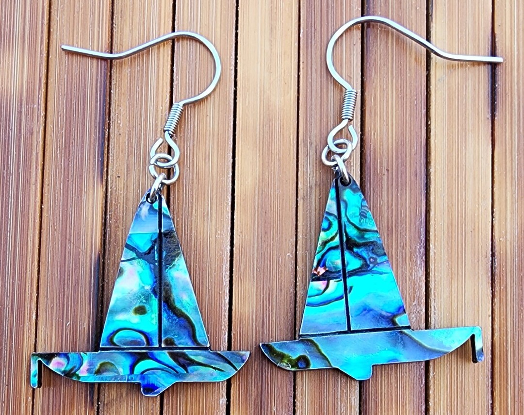 Paua Shell Double Sided Sail Boat - Etsy
