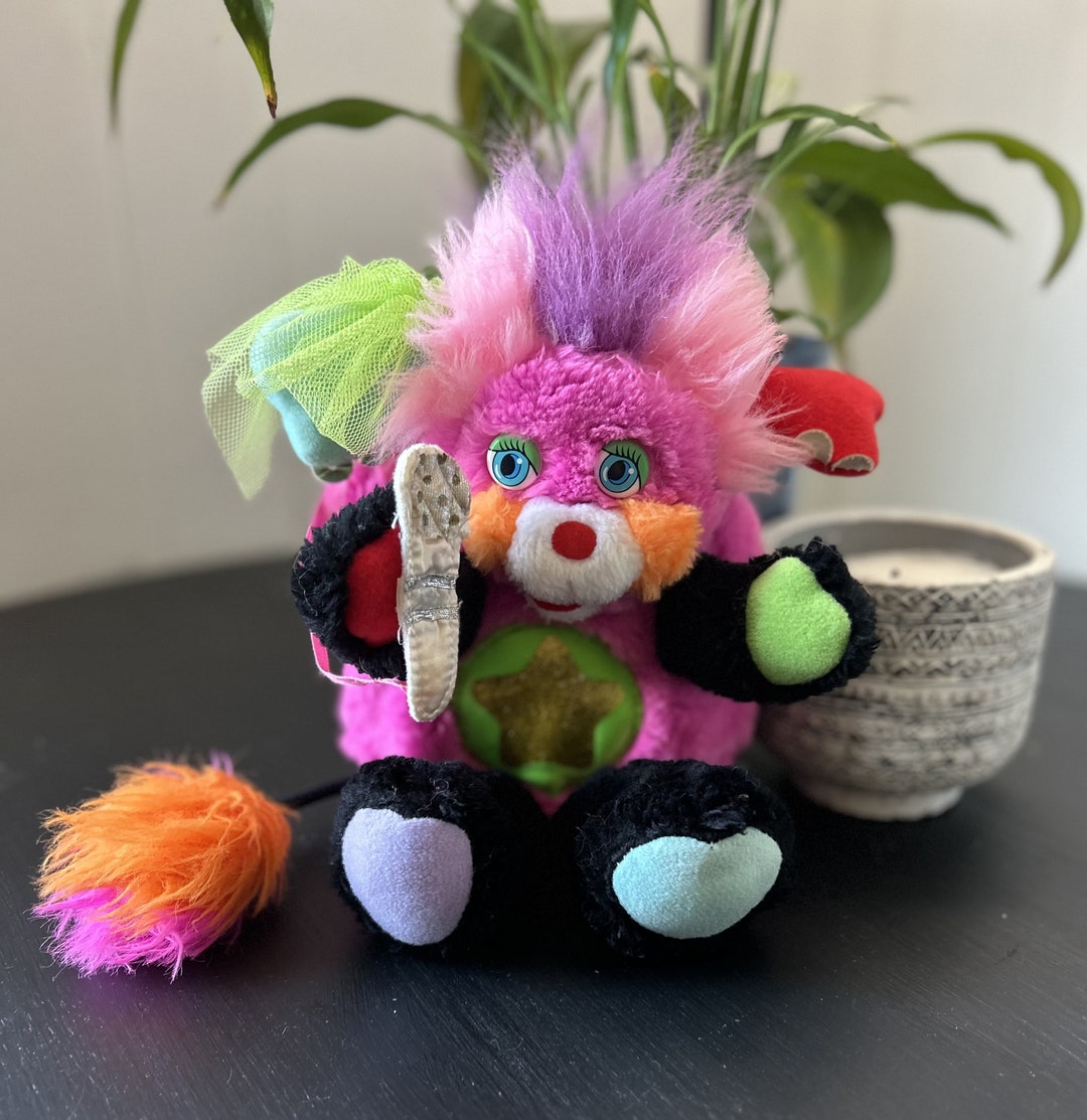Vintage 1980s Popples Pink Plush Punkity Rockstar Popple With ...