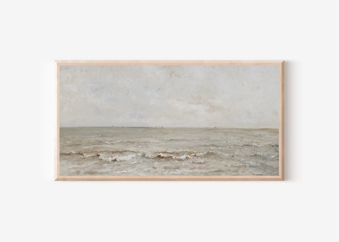 Long Landscape Painting Wall Art Panoramic Seascape Oil - Etsy