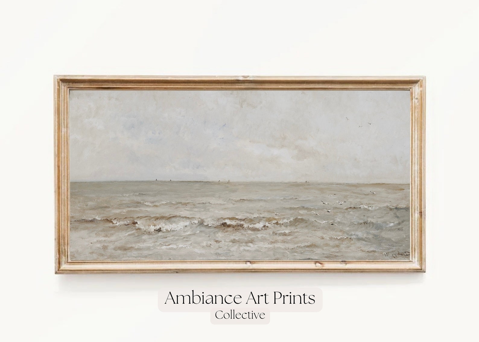 Long Landscape Painting Wall Art Panoramic Seascape Oil Painting Narrow ...