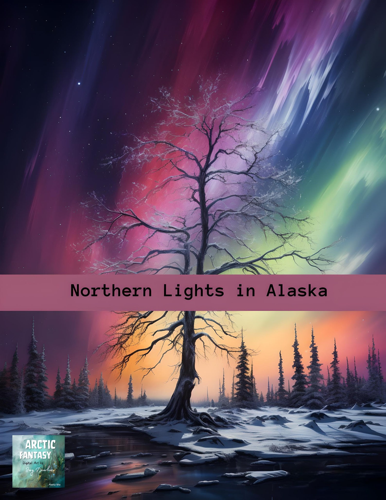A Fine Art Print "northern Lights" in Alaska, Aurora, Printable Wall ...