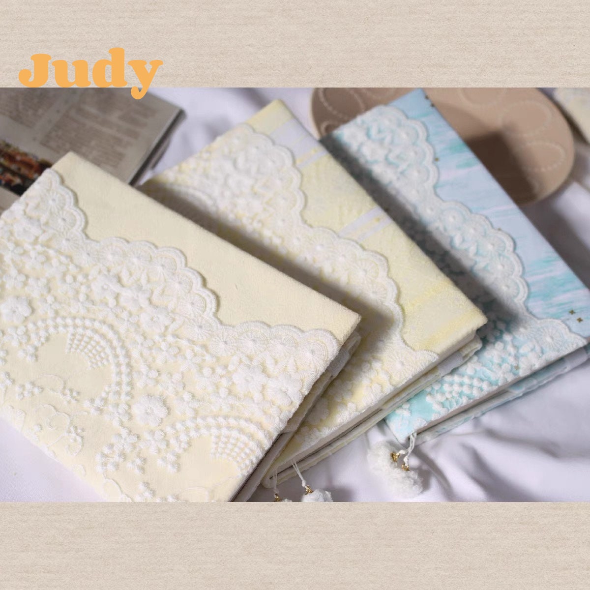 Lace Patchwork Fabric Book Cover, A5 A6 Cloth Book Cover, Notebook ...