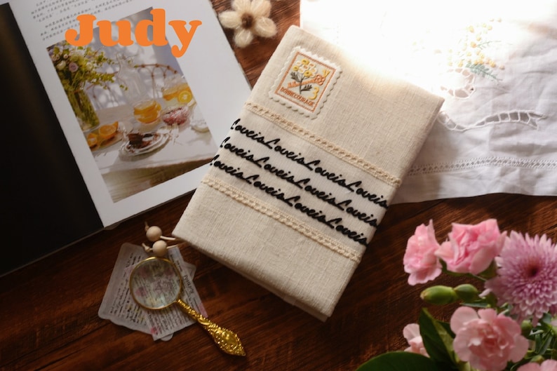 Embroidered Stamp Letter Fabric Book Cover A5 A6 Cloth Book - Etsy
