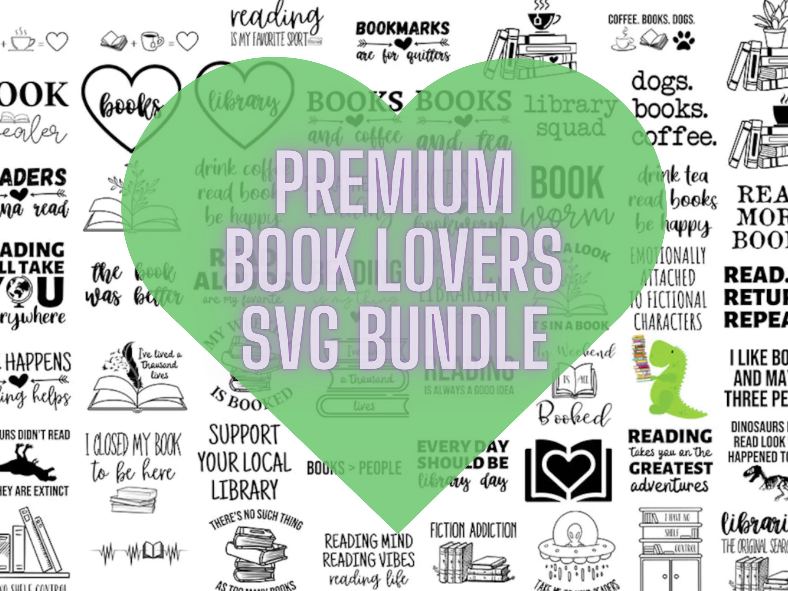 50+ Reading Book Lovers SVG PNG Bundle | Instant Download - Etsy