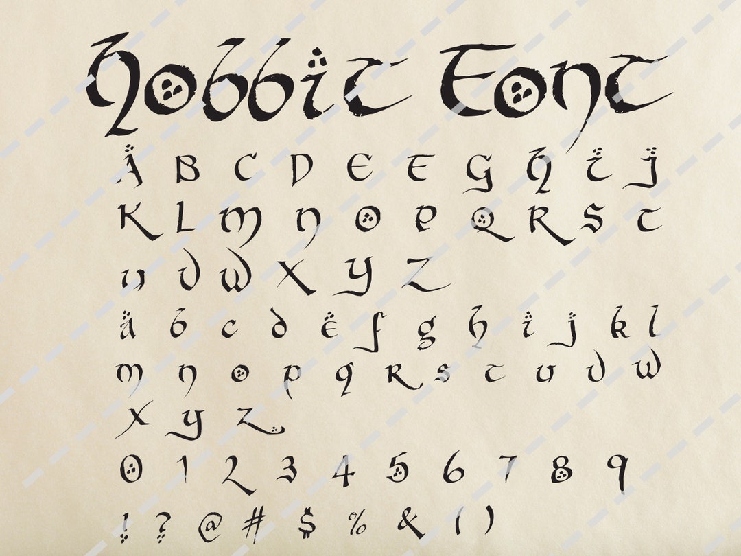 The Hobbit Font TTF SVG PNG Instant Download - Etsy