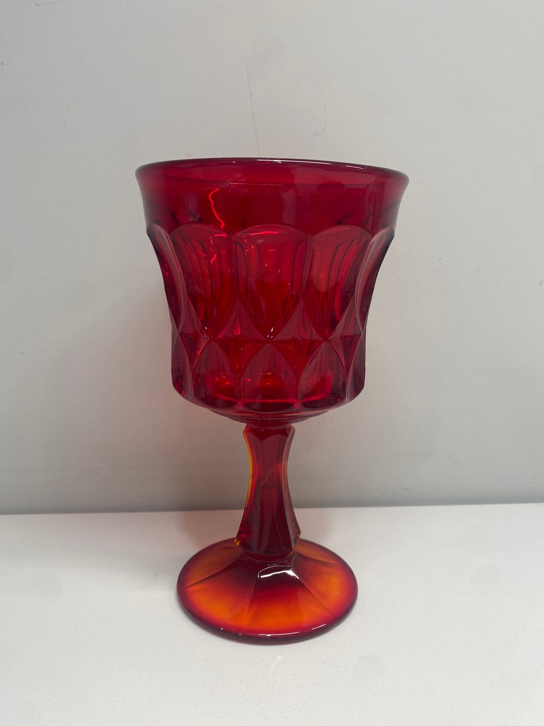 Vintage Ruby Red Fostoria Goblets - Etsy
