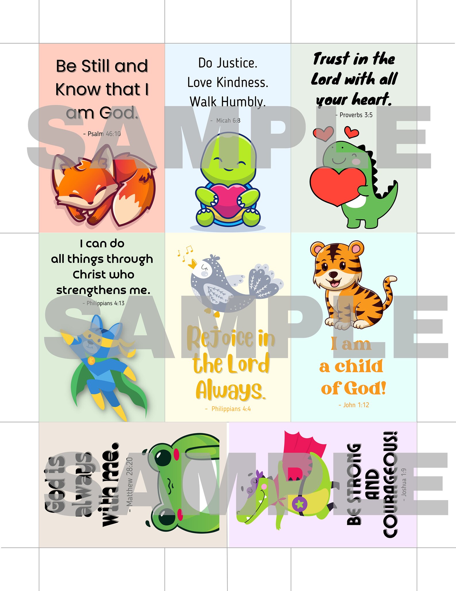 Bible Backpack Tags Animals - Digital Download - Etsy