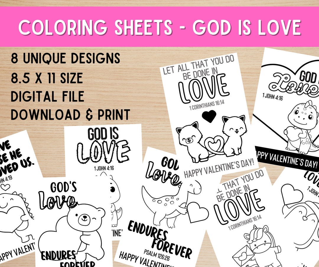 Coloring Sheets - God is Love - Etsy