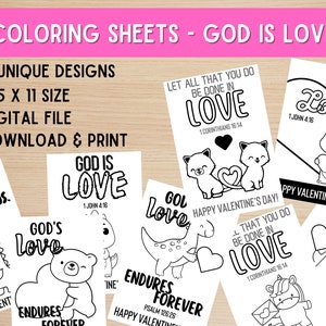 Coloring Sheets - God is Love - Etsy