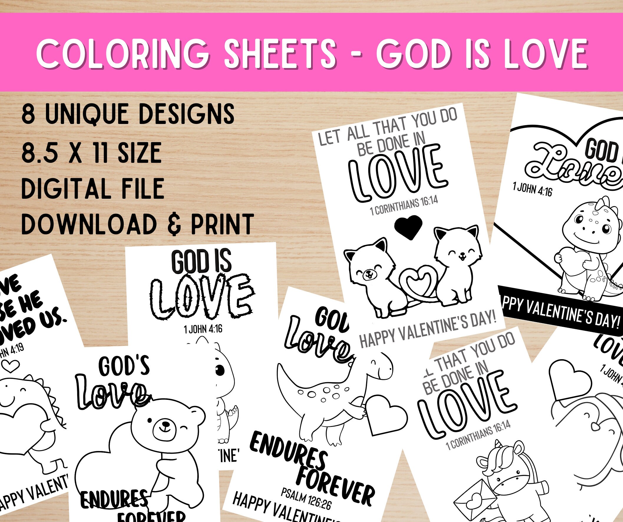 Coloring Sheets - God is Love - Etsy