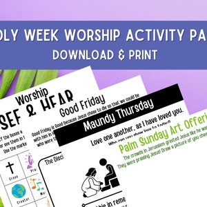Holy Week Worship Activities for Kids - Etsy