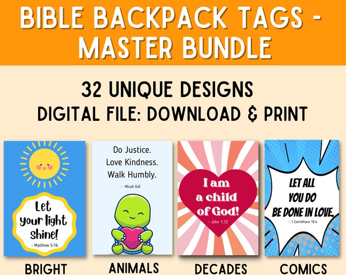 Scripture Based Backpack Tags - Digital Download - Etsy Canada