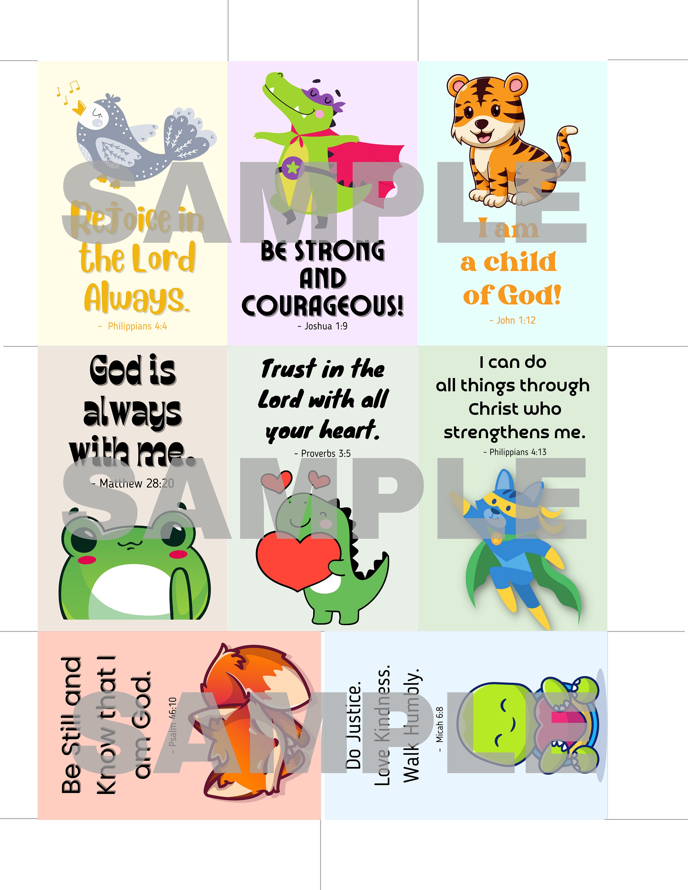 Classroom Posters - Bible Verses / Animals Design - Etsy