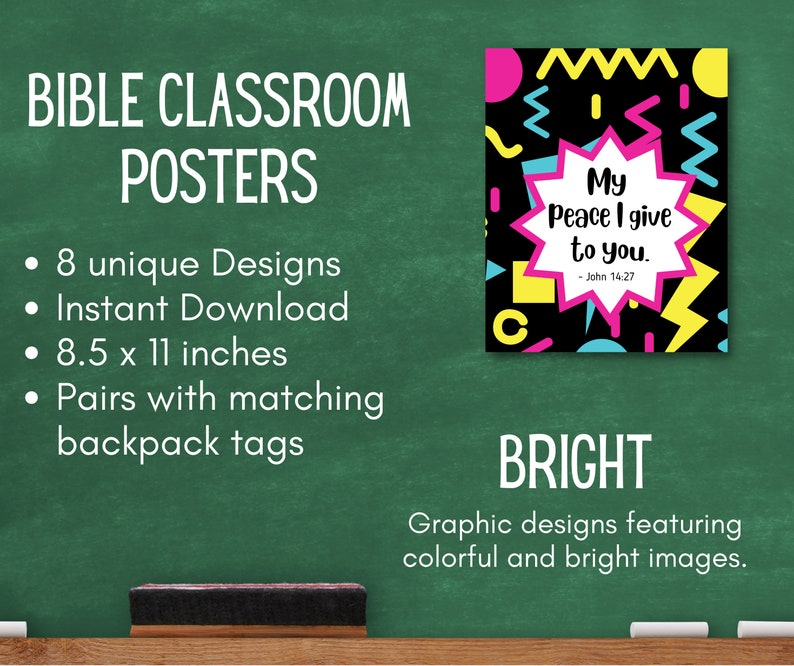Classroom Posters - Bible Verses / Bright Design - Etsy