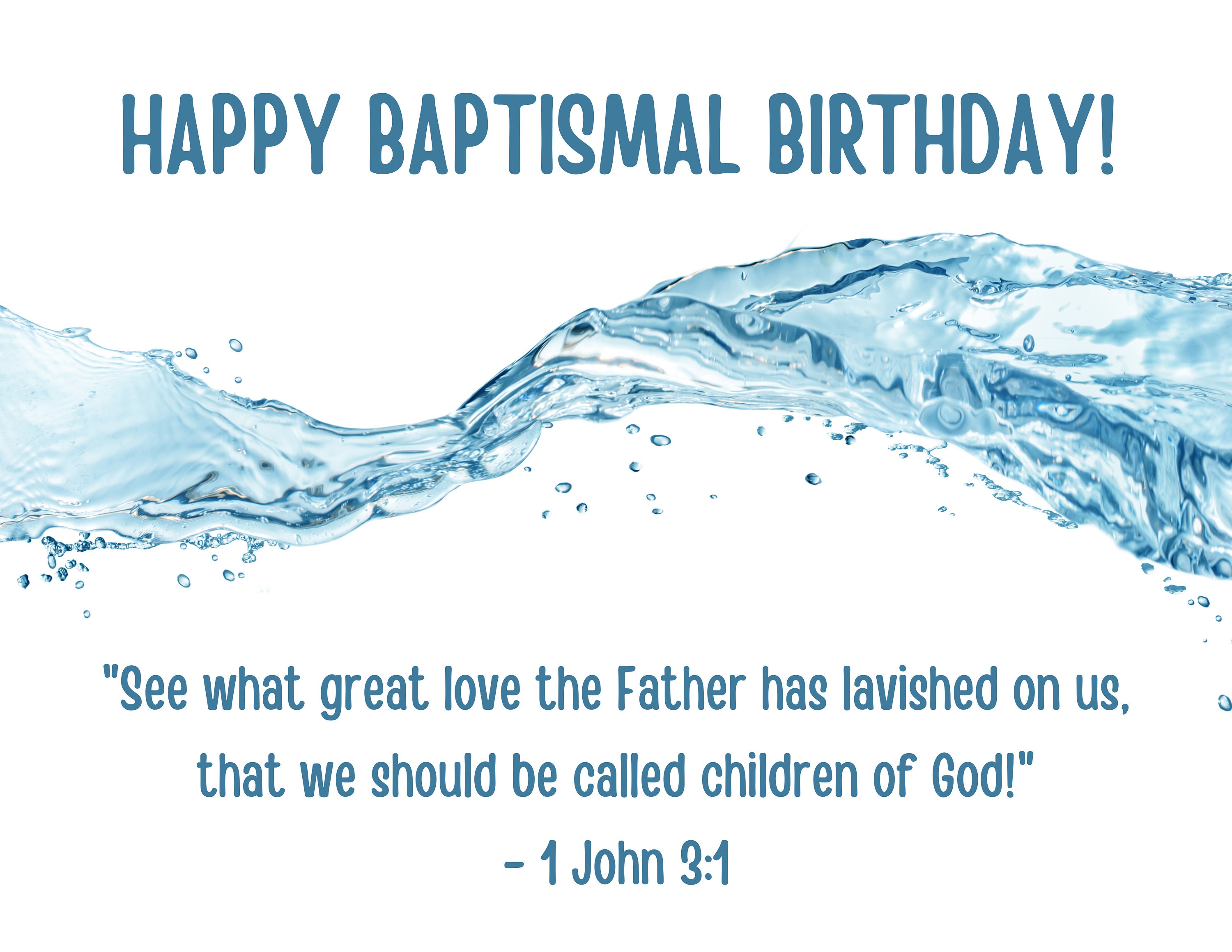 Printable Baptism Birthday Postcard - Etsy