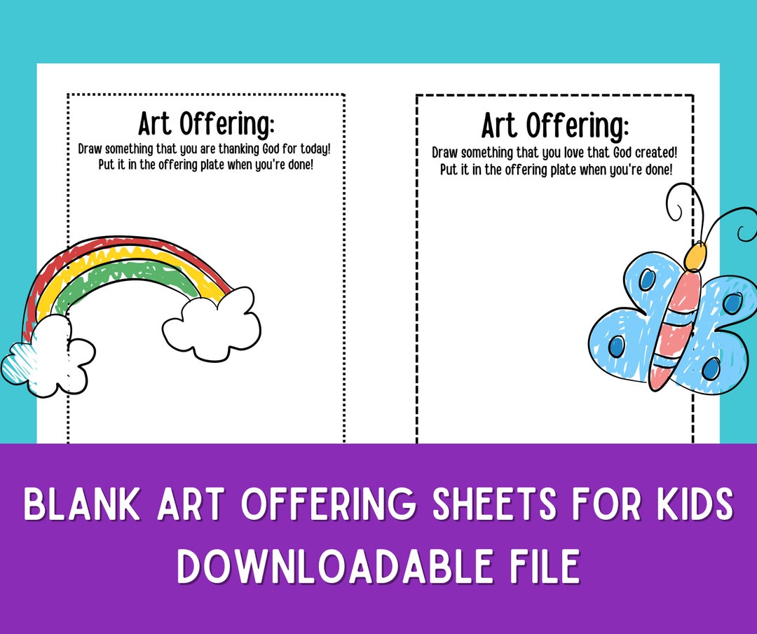 Blank Art Offering Cards for Kids Worship - Etsy