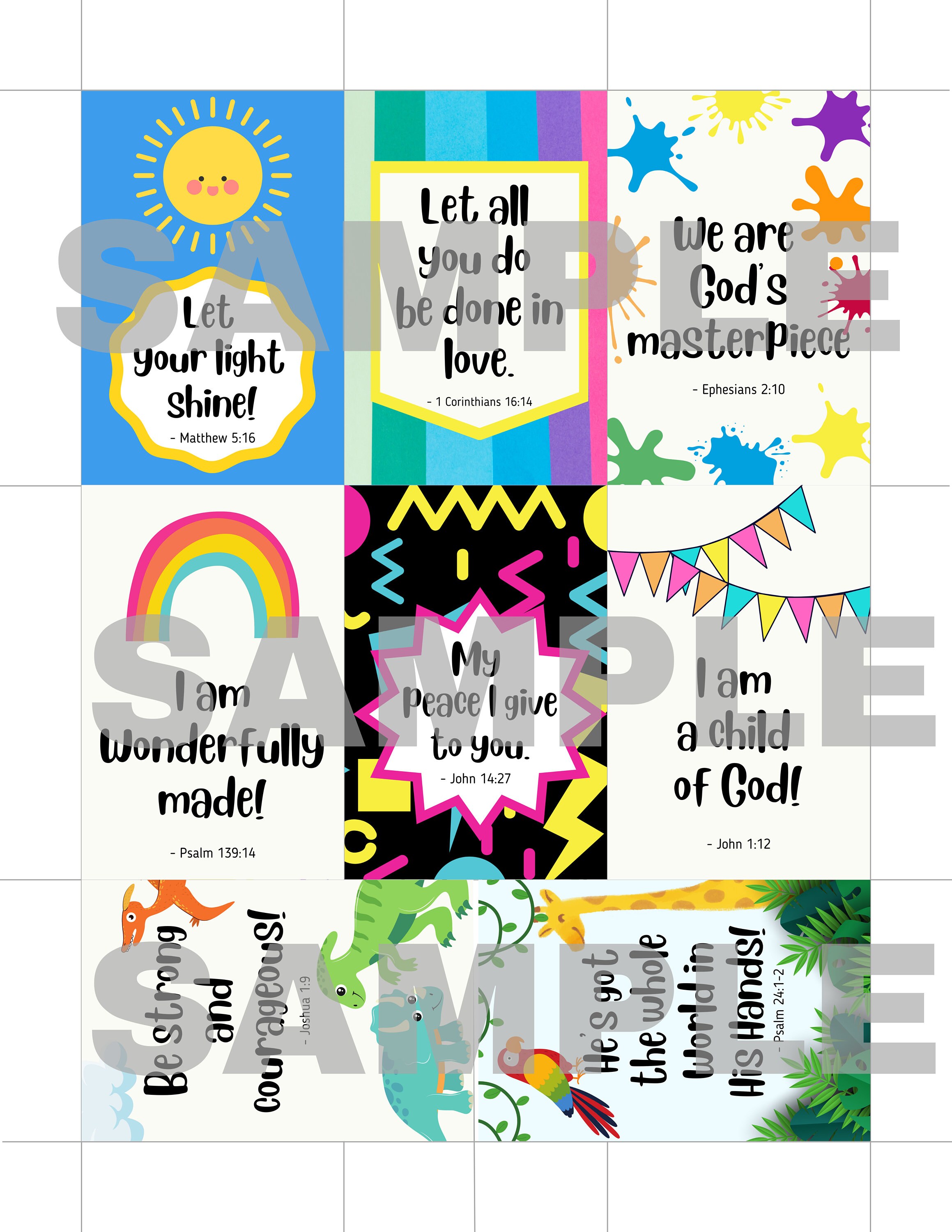 Classroom Posters - Bible Verses / Bright Design - Etsy