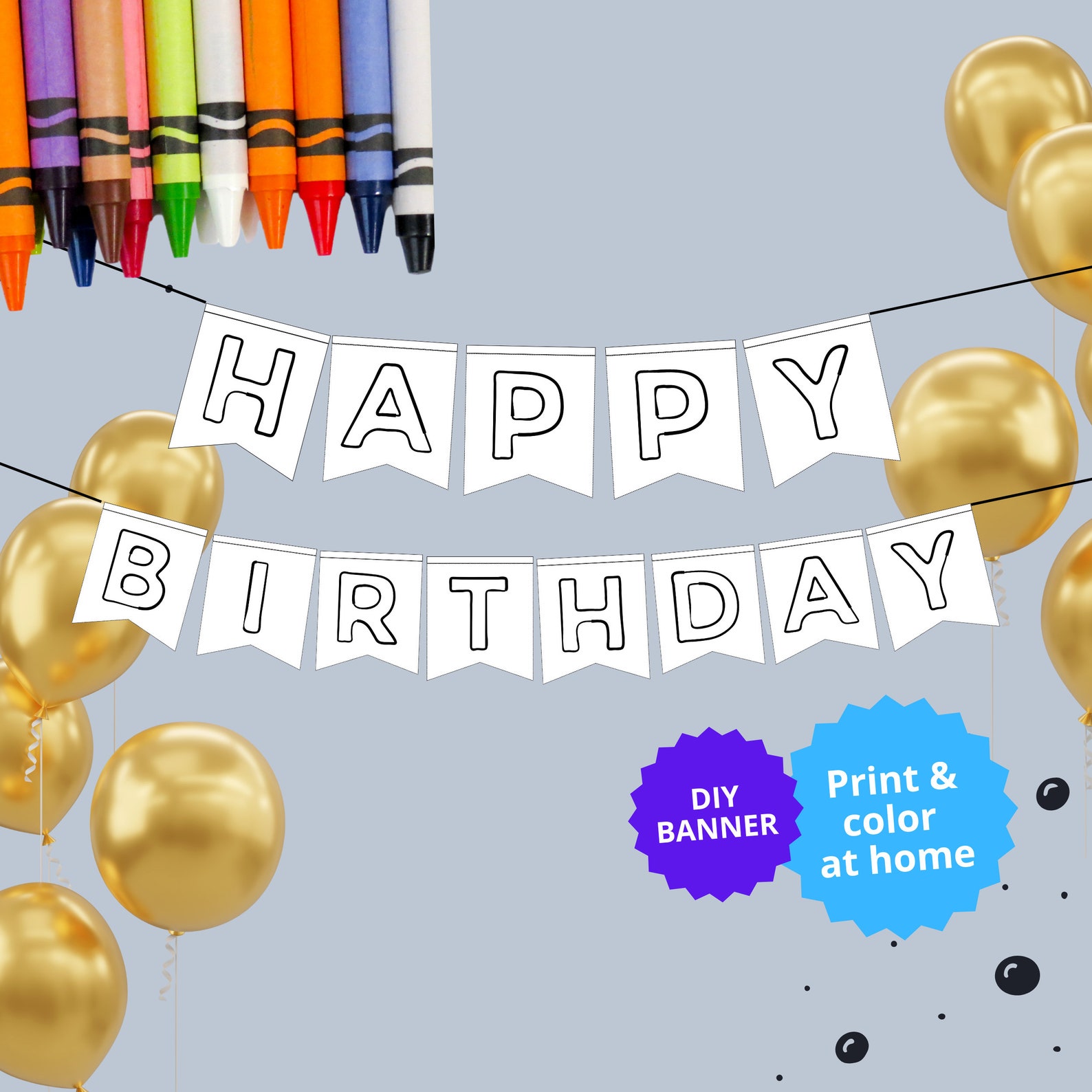 DIY Birthday Sign / Coloring / Digital File. Printable - Etsy