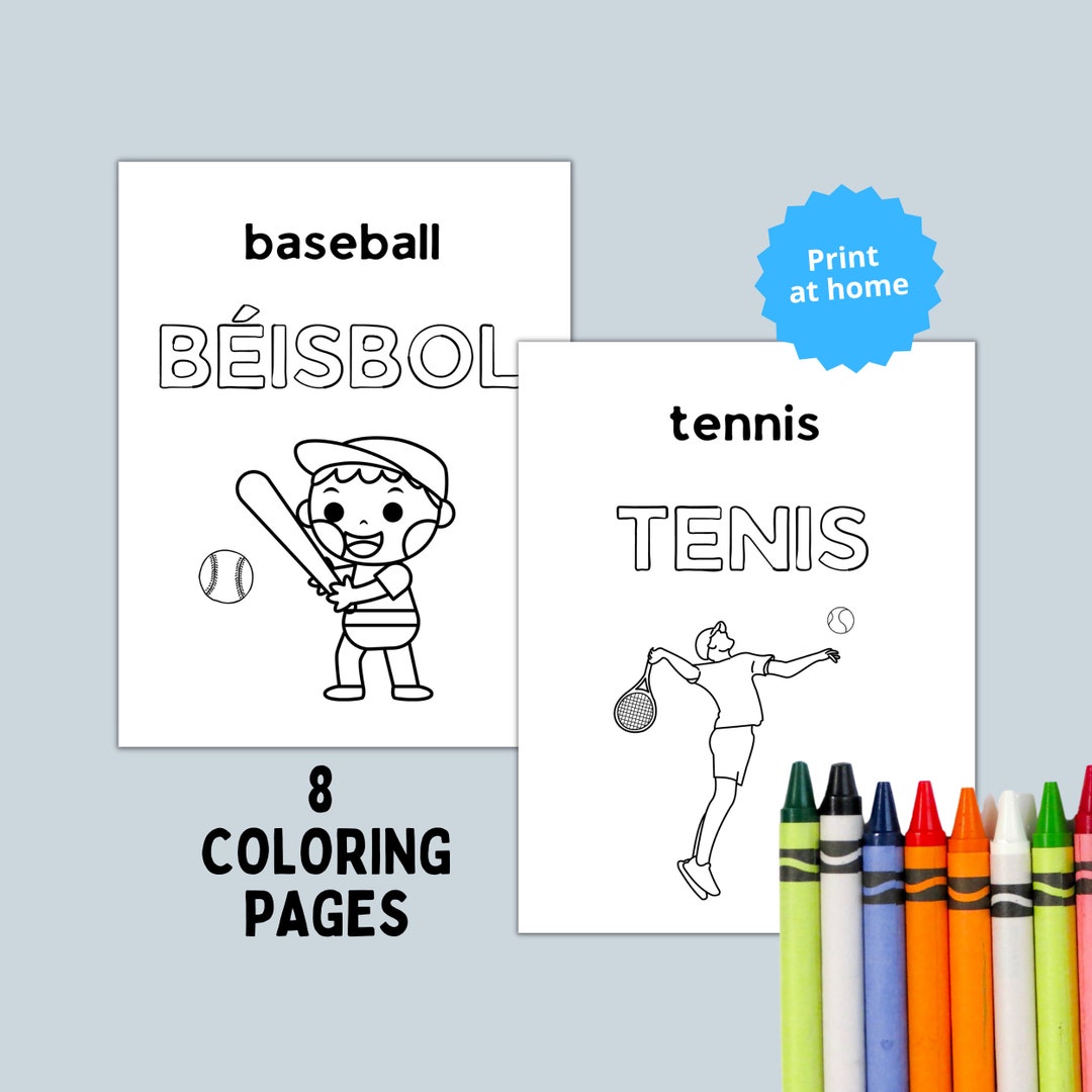 Kids Coloring Pages: Sports / Learn Spanish / Printable, Digital File ...