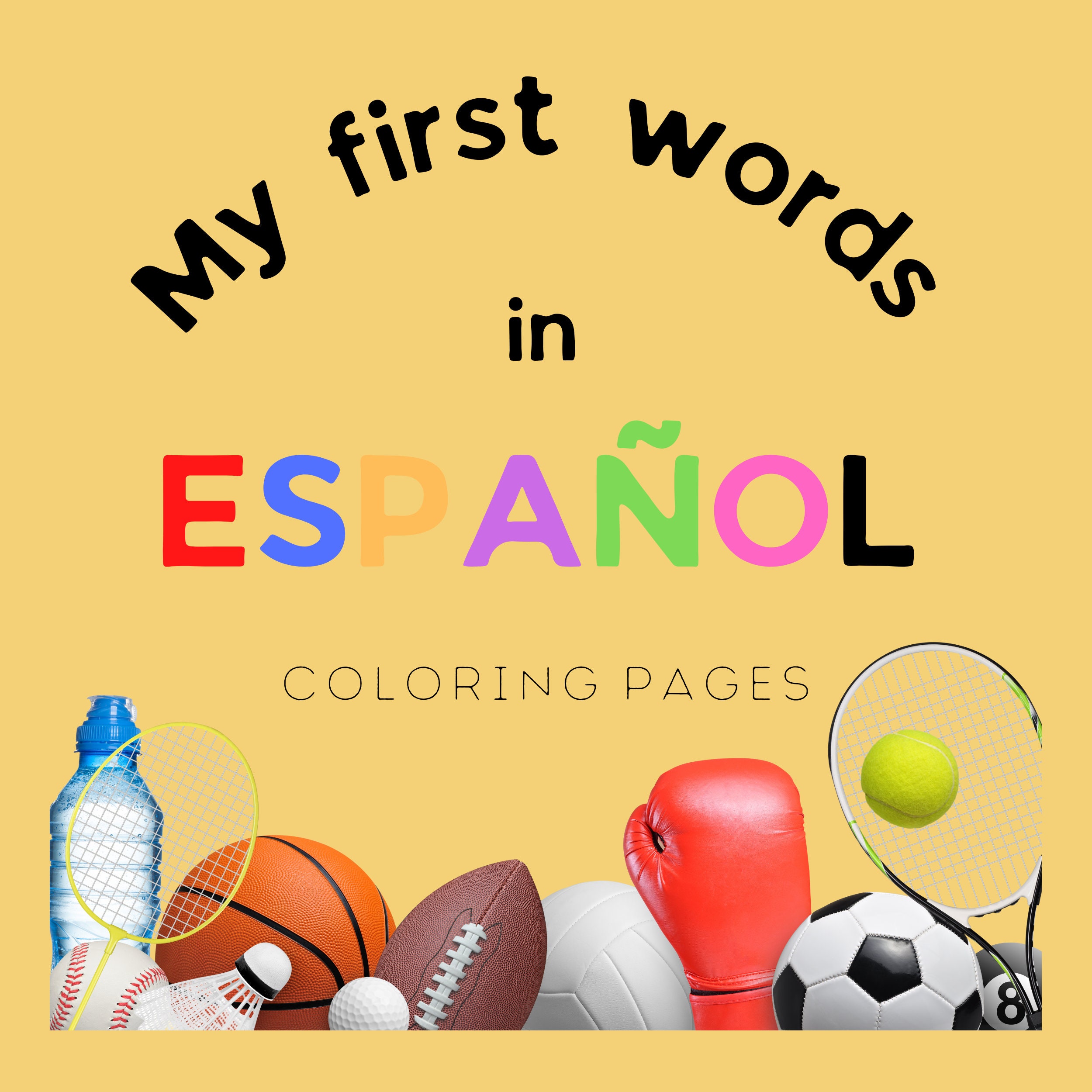 Kids Coloring Pages: Sports / Learn Spanish / Printable, Digital File ...