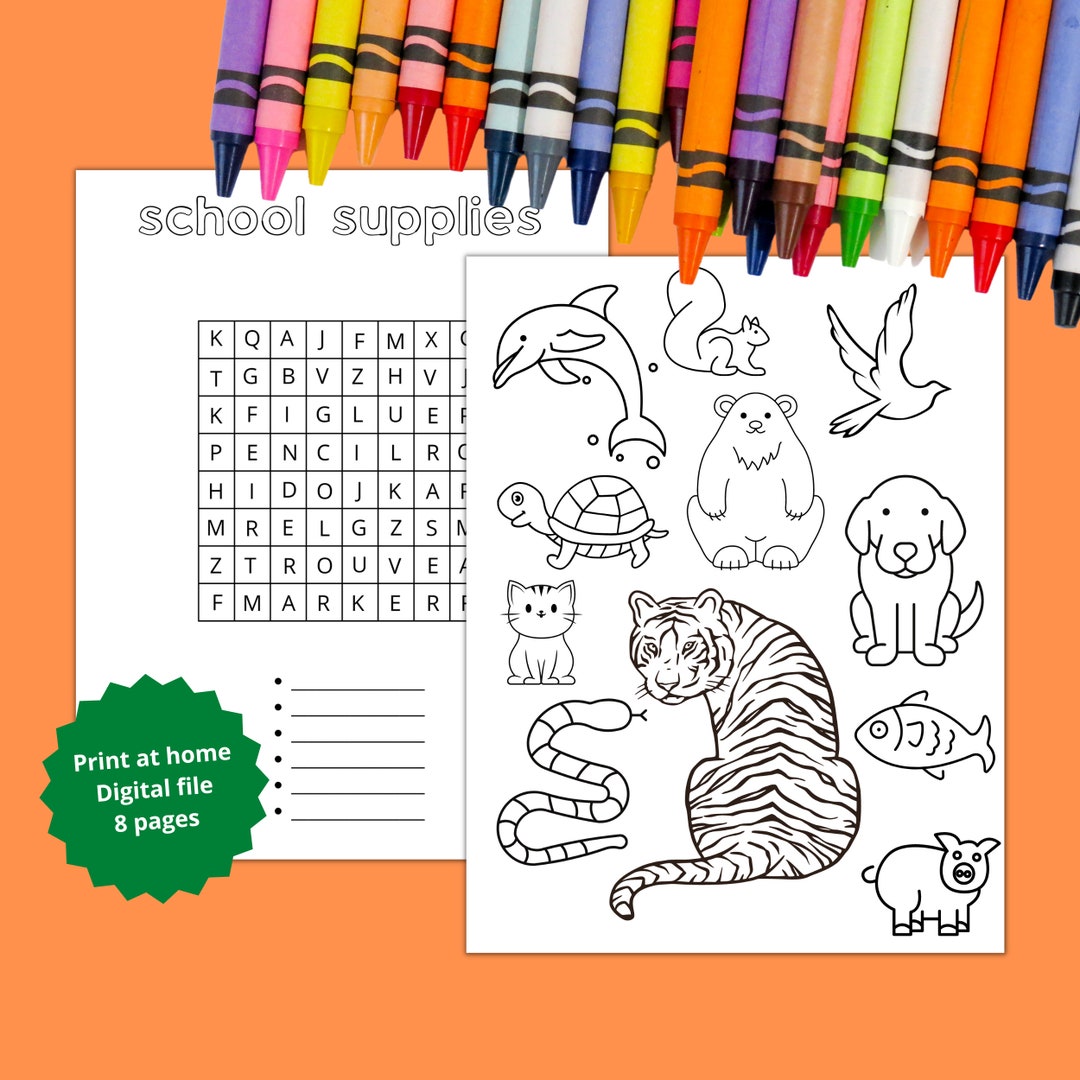 Coloring Educational Activities for Summer / Digital Format. Printable ...
