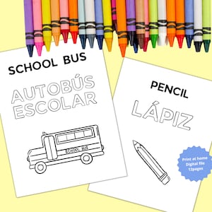 Coloring Pages in Spanish: School / Digital File. Printable. / 12 Pages ...