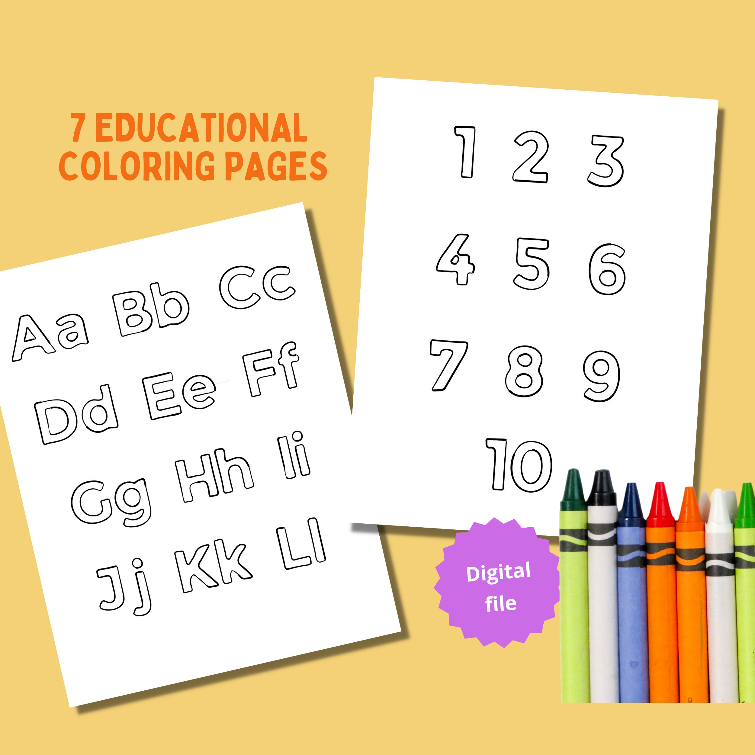 Summer Activities / Coloring Pages / Numbers, Letters and Days ...