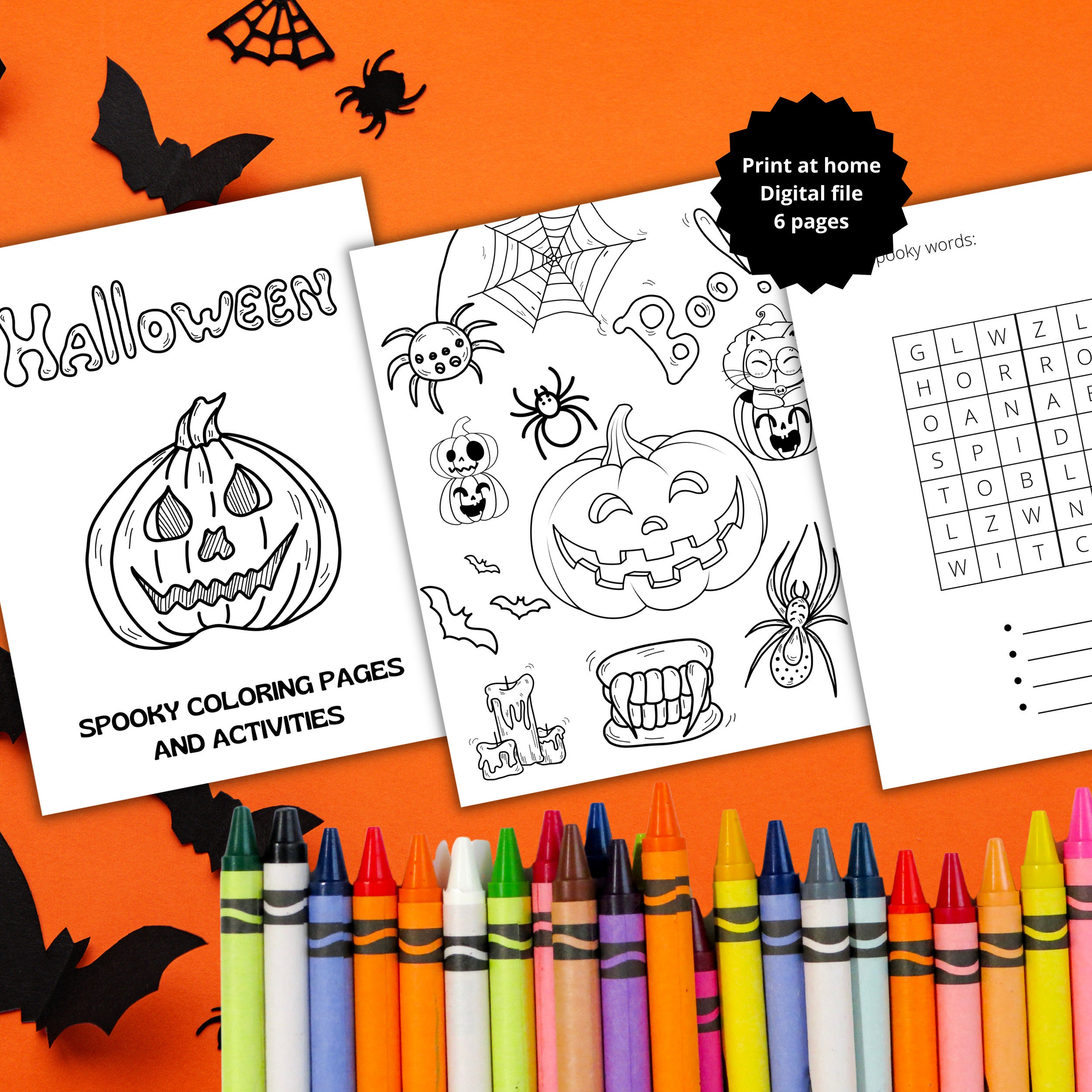 Halloween Activities & Coloring / Digital File. Printable. - Etsy