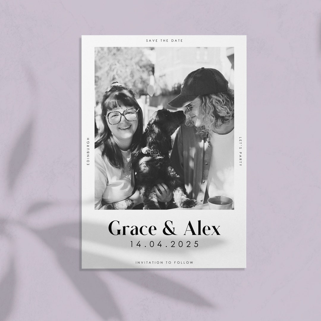 Custom Save the Date Printable Digital Download Polaroid Style Postcard ...