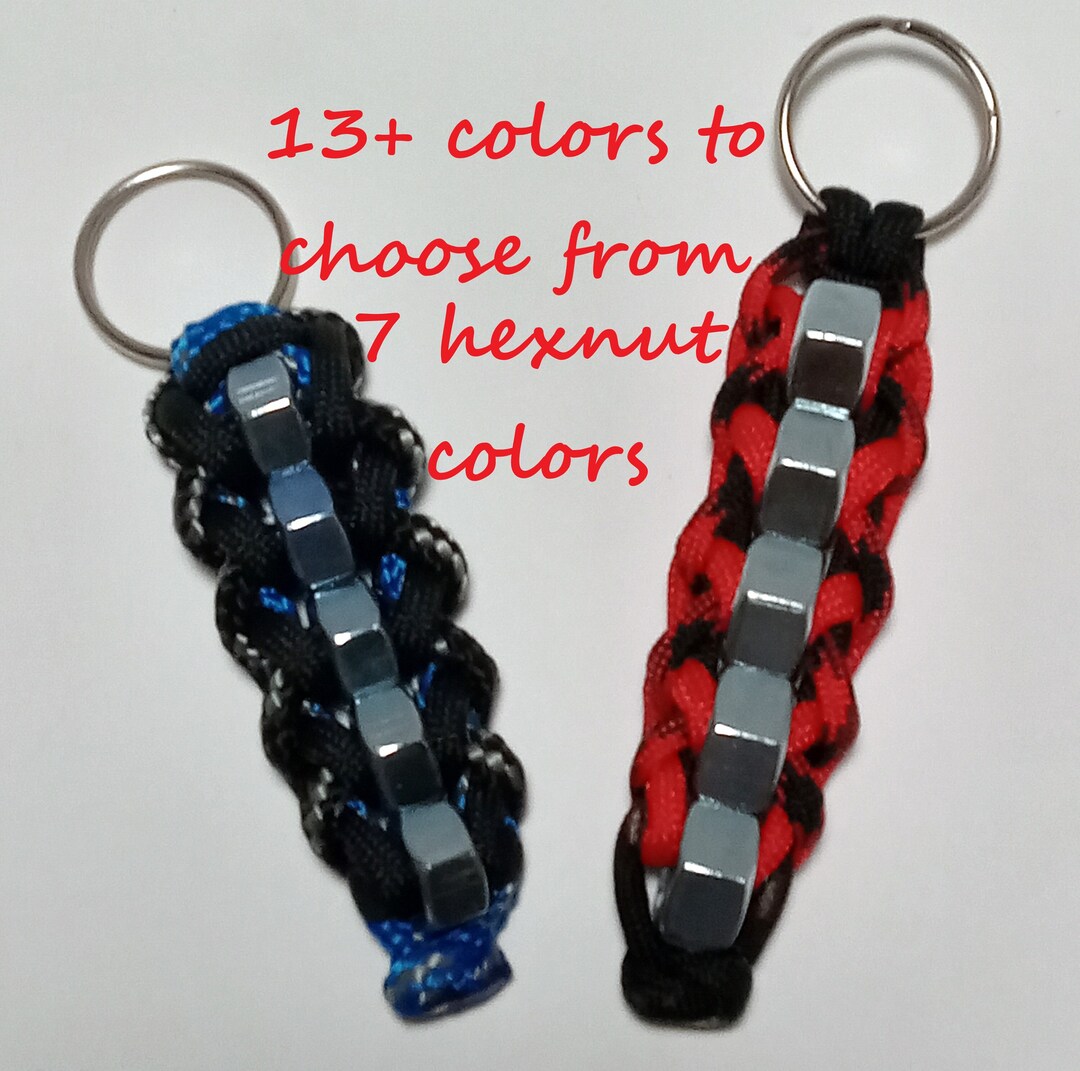 Customizable Keychain - Hex Nut Paracord Keychain - Paracord Keyring - Etsy