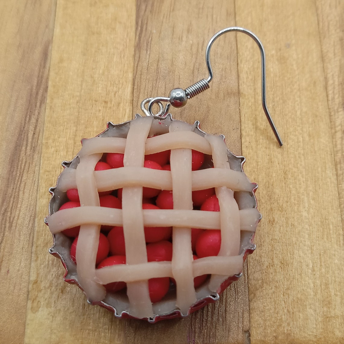 Cherry Pie Earrings Recycled Bottle Cap Earring Handmade - Etsy