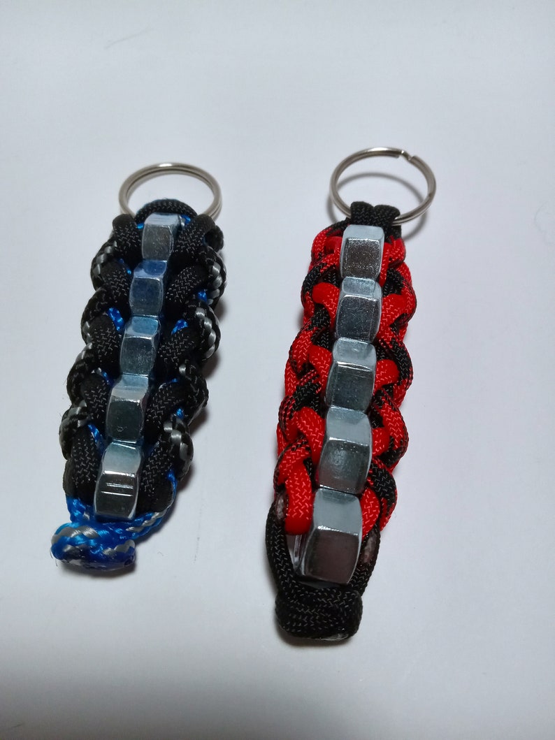 Customizable Keychain - Hex Nut Paracord Keychain - Paracord Keyring - Etsy