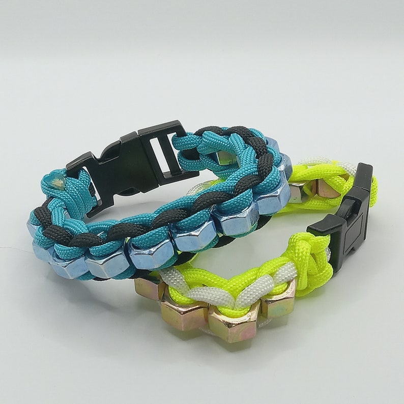 Customizable Vertical Hex Nut Paracord Bracelet - Handmade Paracord ...