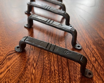 Hand Forged Rustic Abstract Overhand Drawer Pulls/cabinet Handles. Door ...
