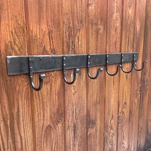 Hand Forged Rack, Blacksmith Made, Coat Hat Towel Rack - Etsy