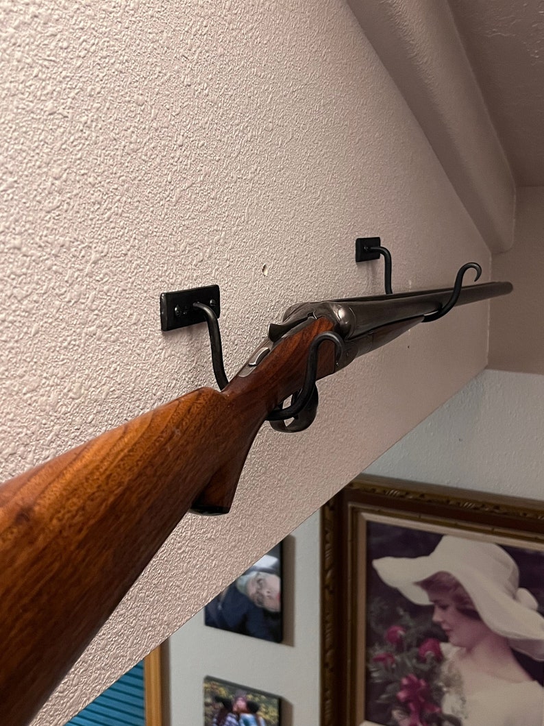 Hand Forged Gun Hanger, Wall Hooks for Shotgun or Rifle - Etsy