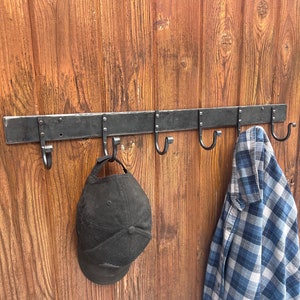 Hand Forged Rack, Blacksmith Made, Coat Hat Towel Rack - Etsy
