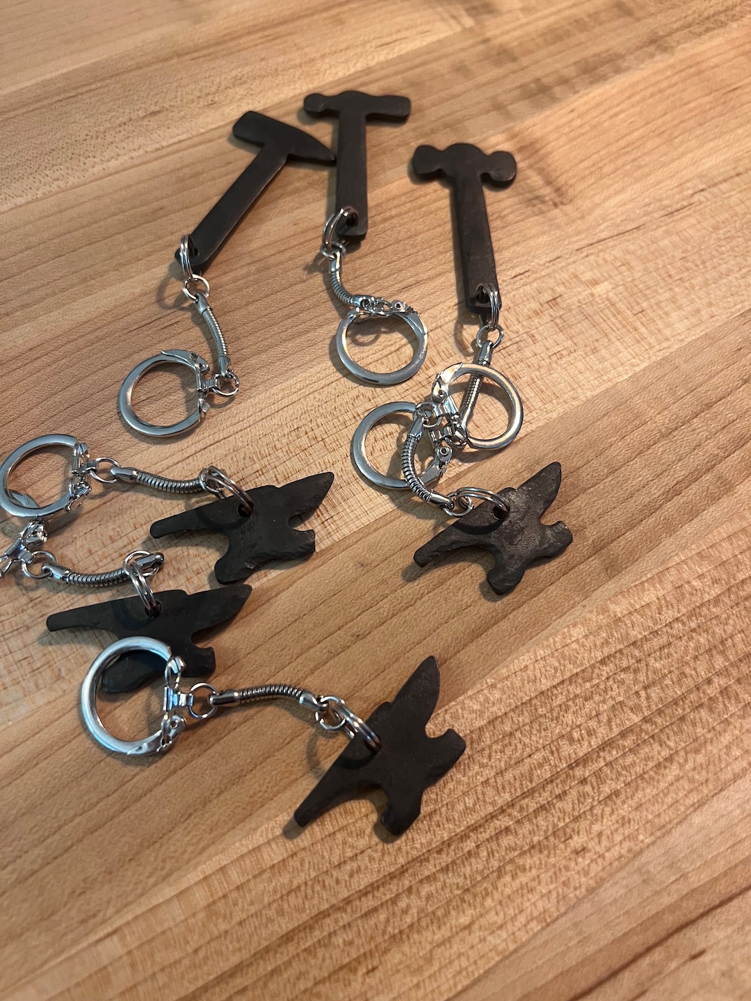 Blacksmith Keychain, Hand Forged, Anvil or Hammer - Etsy