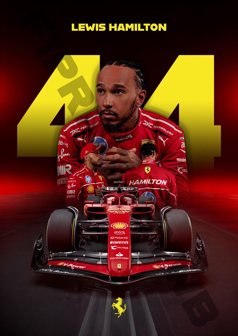 Lewis Hamilton 2025 F1 Poster Print (alternative Version ...