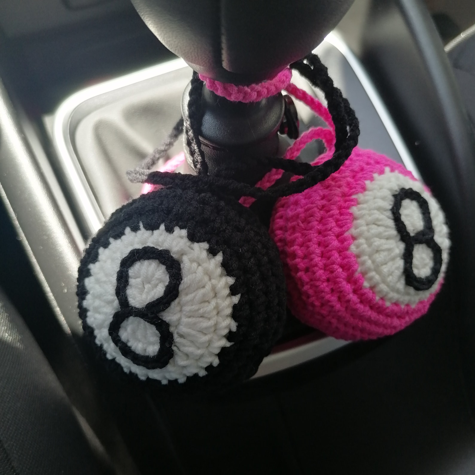 Crocheted Magic 8 Ball Car Mirror Hanger: Pink Car Accessory - Etsy