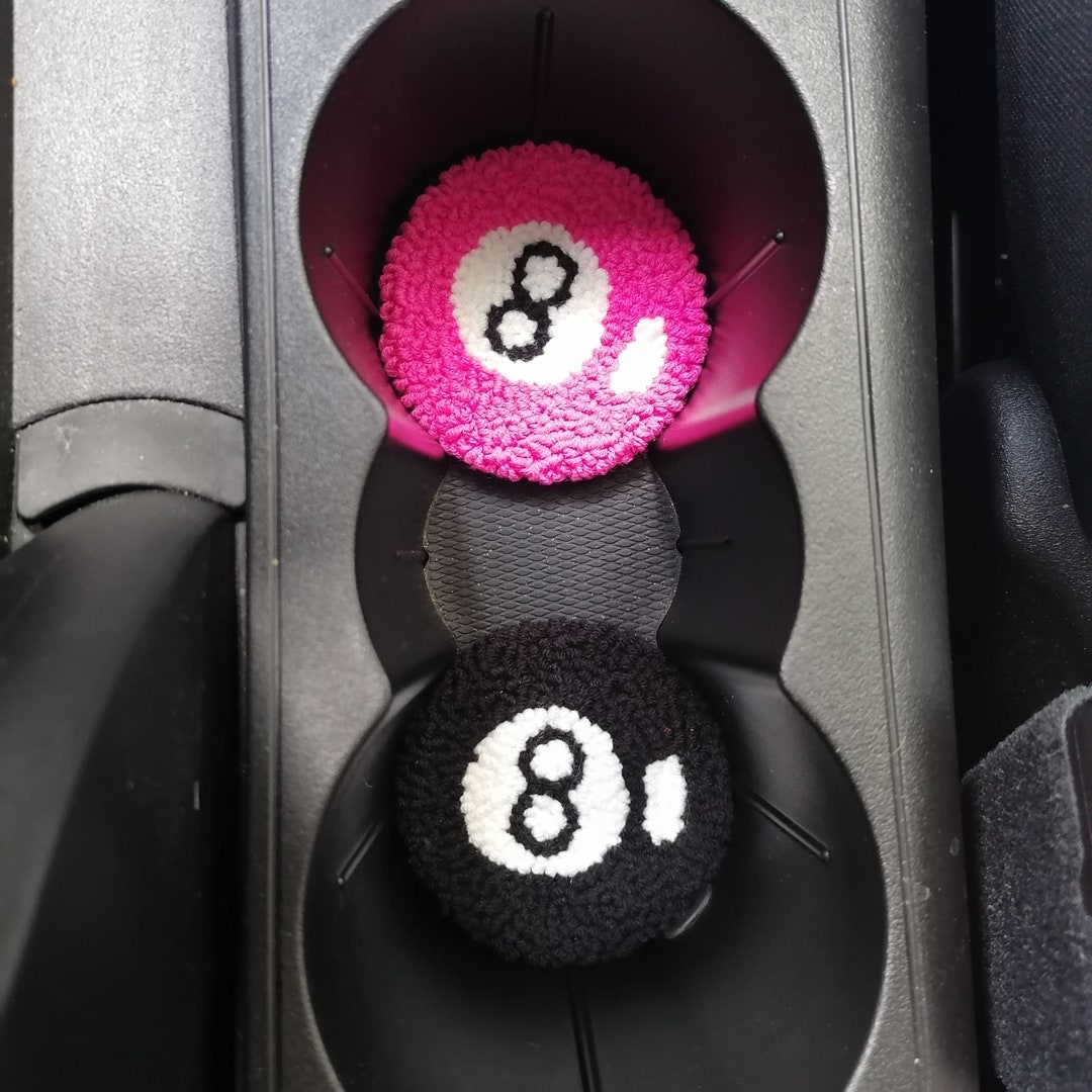 Magic 8 Ball Car Coasters: Hot Pink & Black Billiard Decor - Etsy