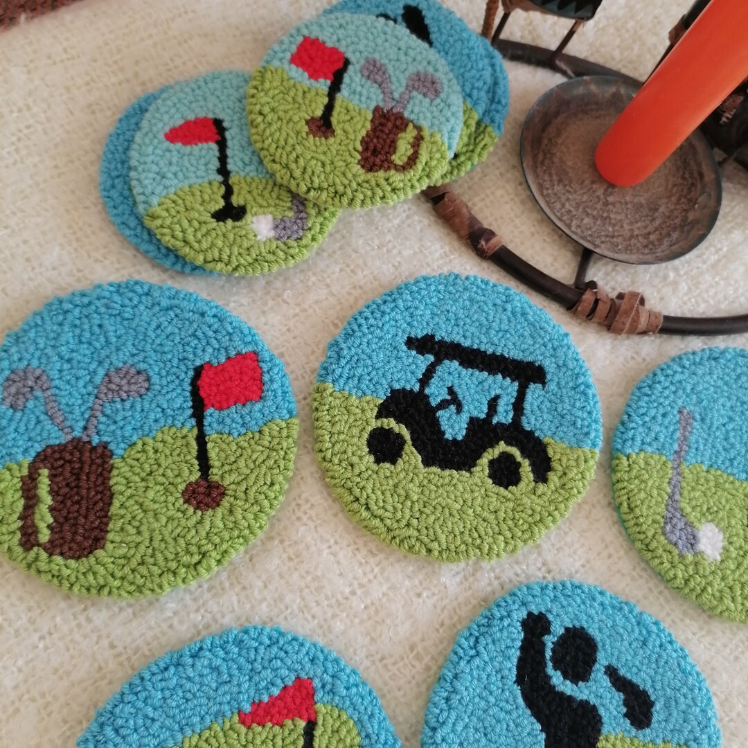 Golf Course Cafe Decor, Stylish Golf Themed Drink Coasters, Punch ...