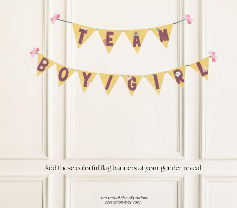 Gender Reveal Bunting Banner Decoration for Baby Shower Boy Girl ...