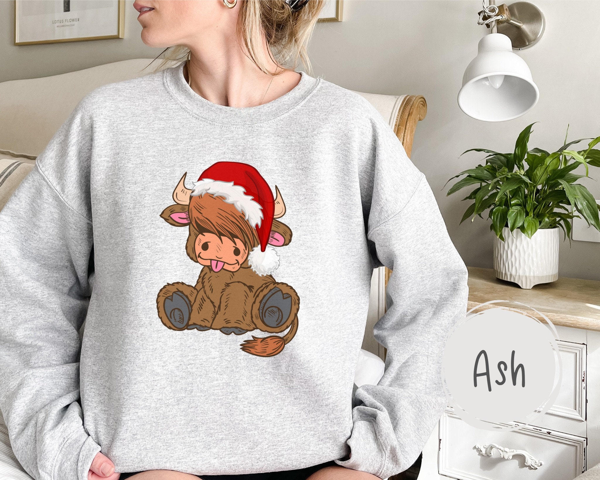 Highland Cow Sweater, Western Xmas Sweater, Cow Sweater, Cute Christmas ...