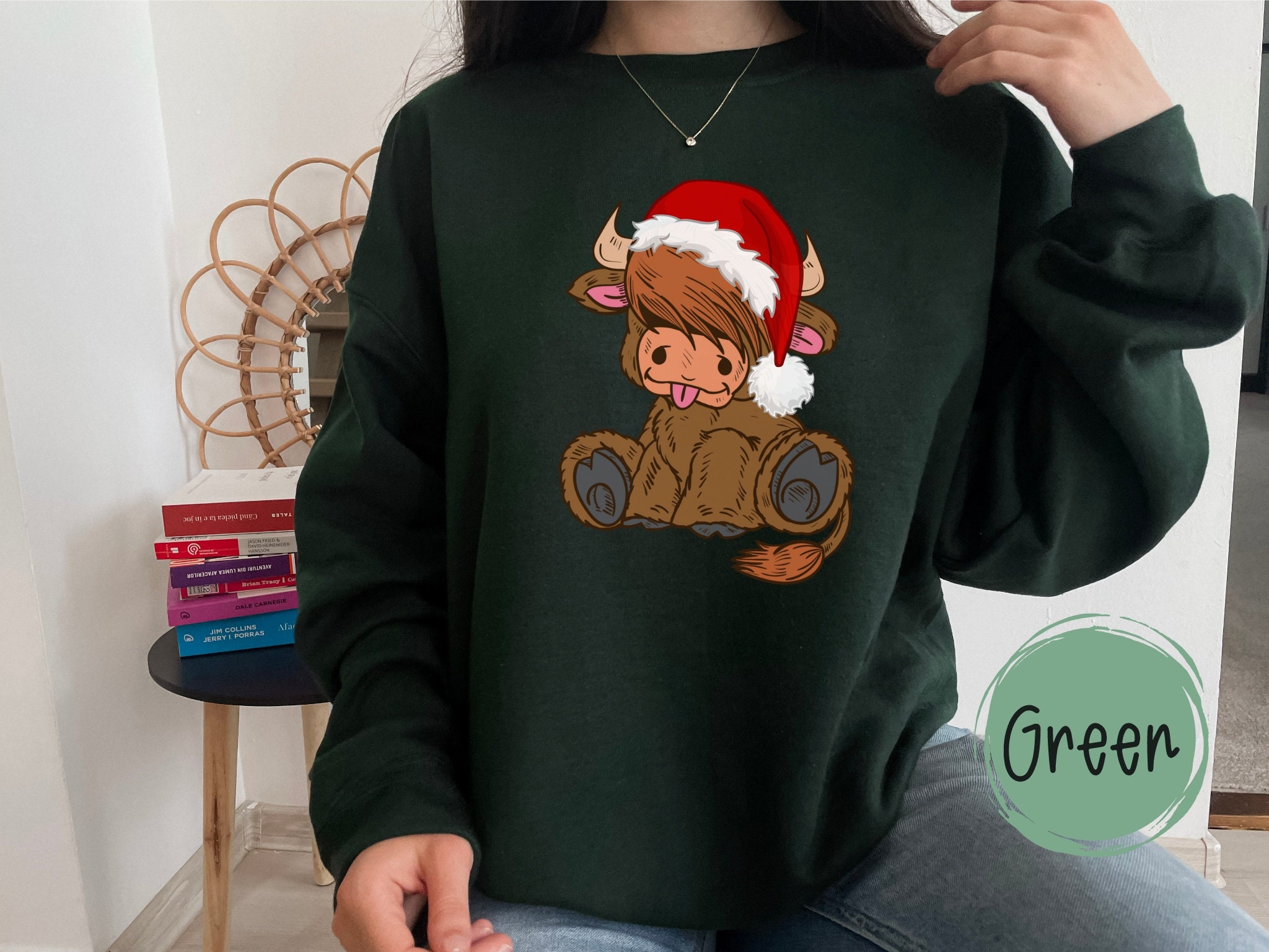 Highland Cow Sweater, Western Xmas Sweater, Cow Sweater, Cute Christmas ...