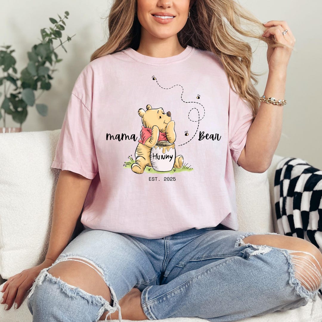Mama Bear T-shirt, Personalized Winnie the Pooh Shirt, Disney Mom Gift ...