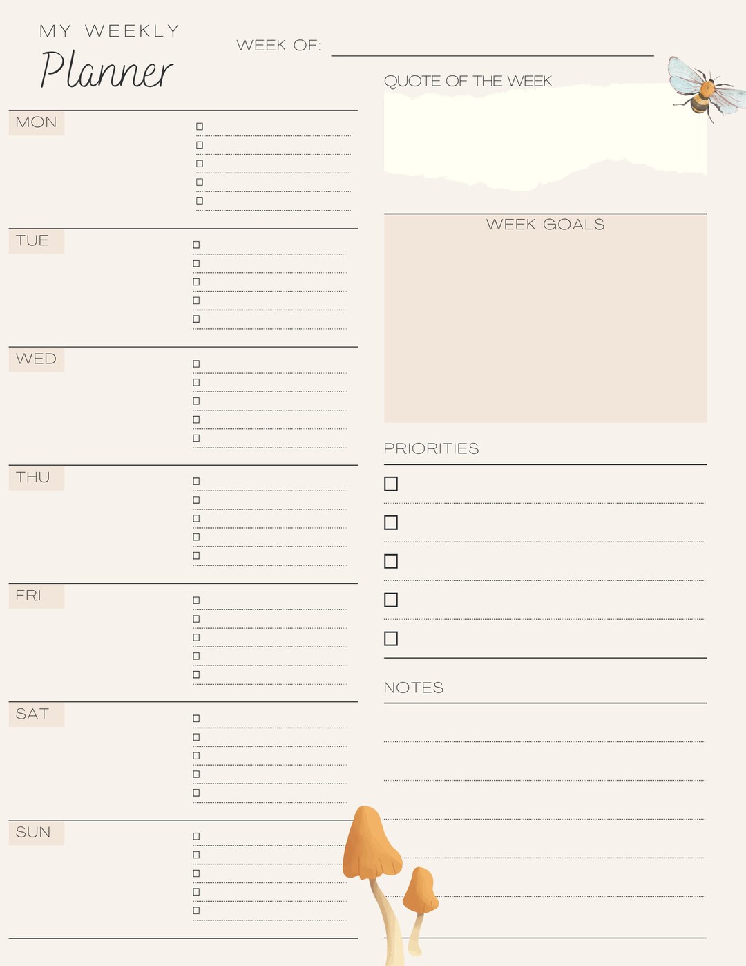 Weekly Planner - Etsy